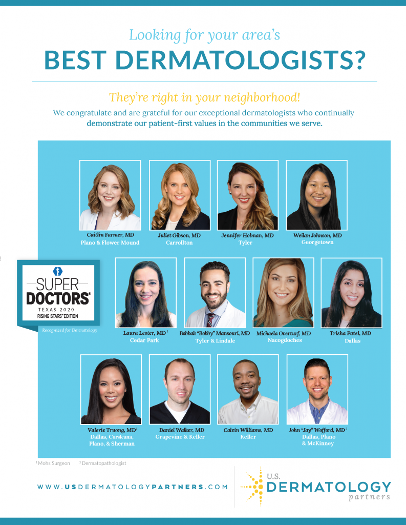 Texas Monthly Recognizes 12 U.S. Dermatology Partners Physicians